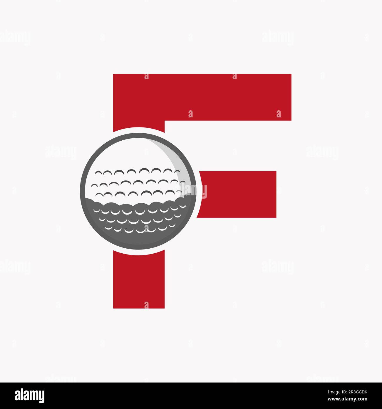 Golf Logo On Letter F. Initial Hockey Sport Academy Sign, Club Symbol ...