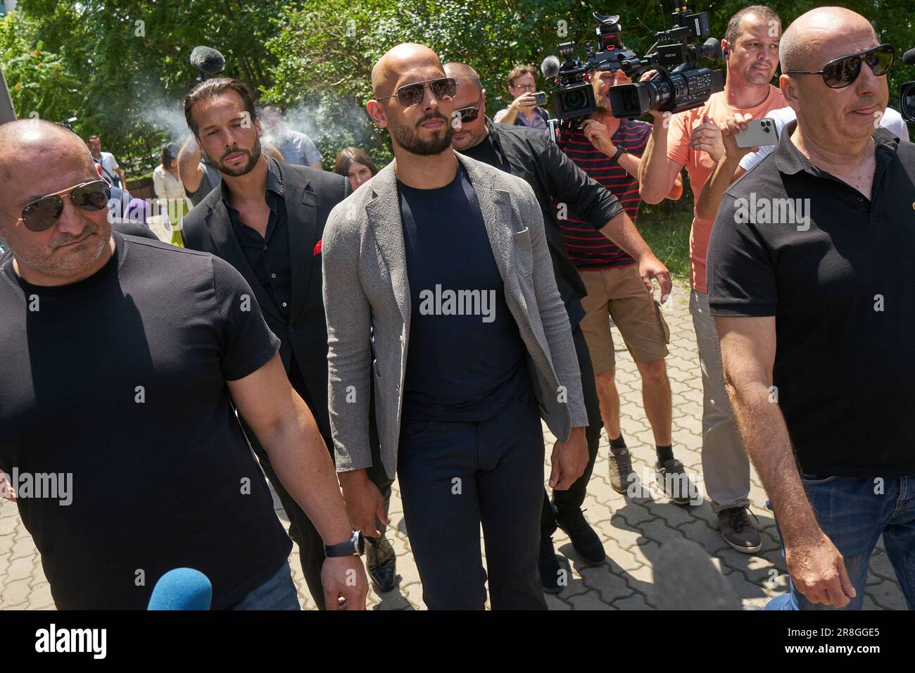 Bucharest, Romania. 21st June, 2023: Tristan Tate and his brother ...