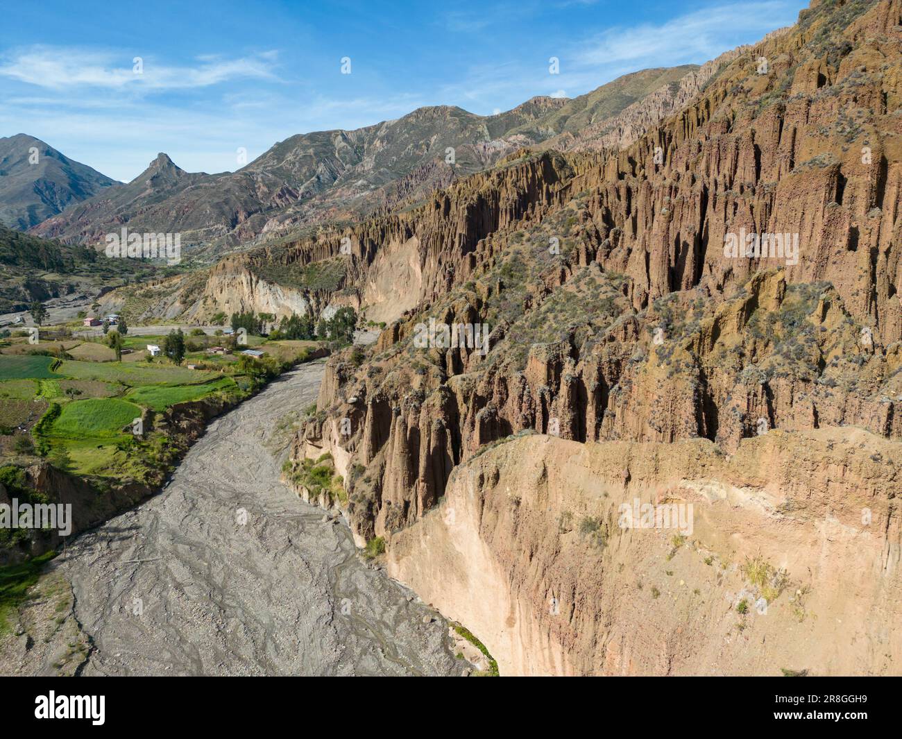 Aerial view of the beautiful Palca Canyon, a natural sight in the ...