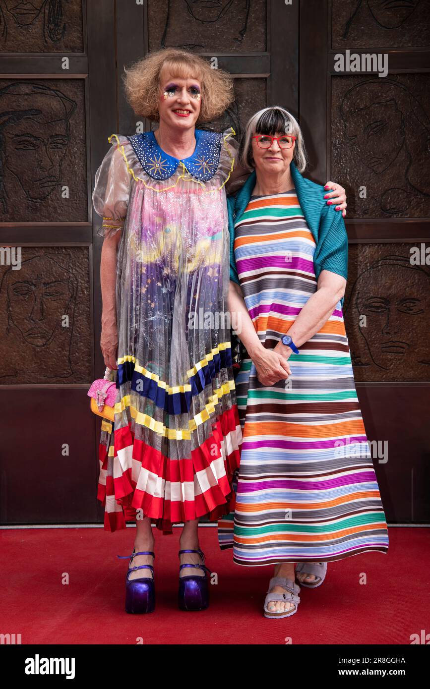 Grayson Perry and Philippa Perry pose for photographers upon arrival at ...