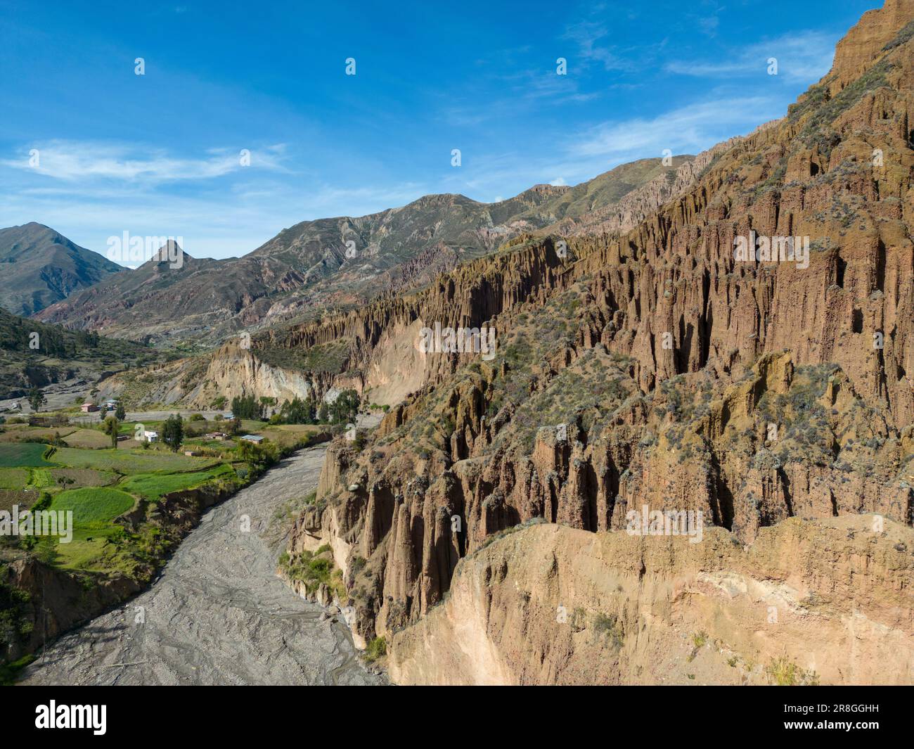 Aerial view of the beautiful Palca Canyon, a natural sight in the ...