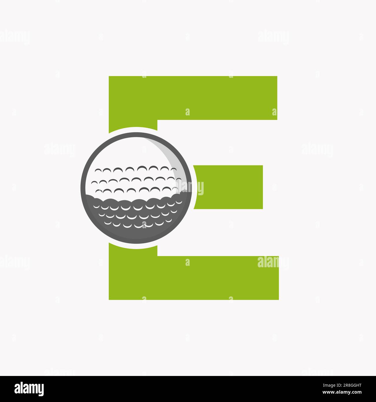 Golf Logo On Letter E. Initial Hockey Sport Academy Sign, Club Symbol ...