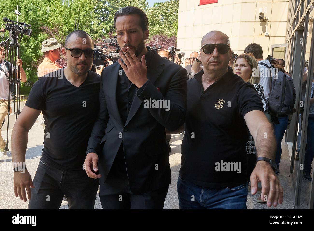 Bucharest, Romania. 21st June, 2023: Tristan Tate and his brother ...