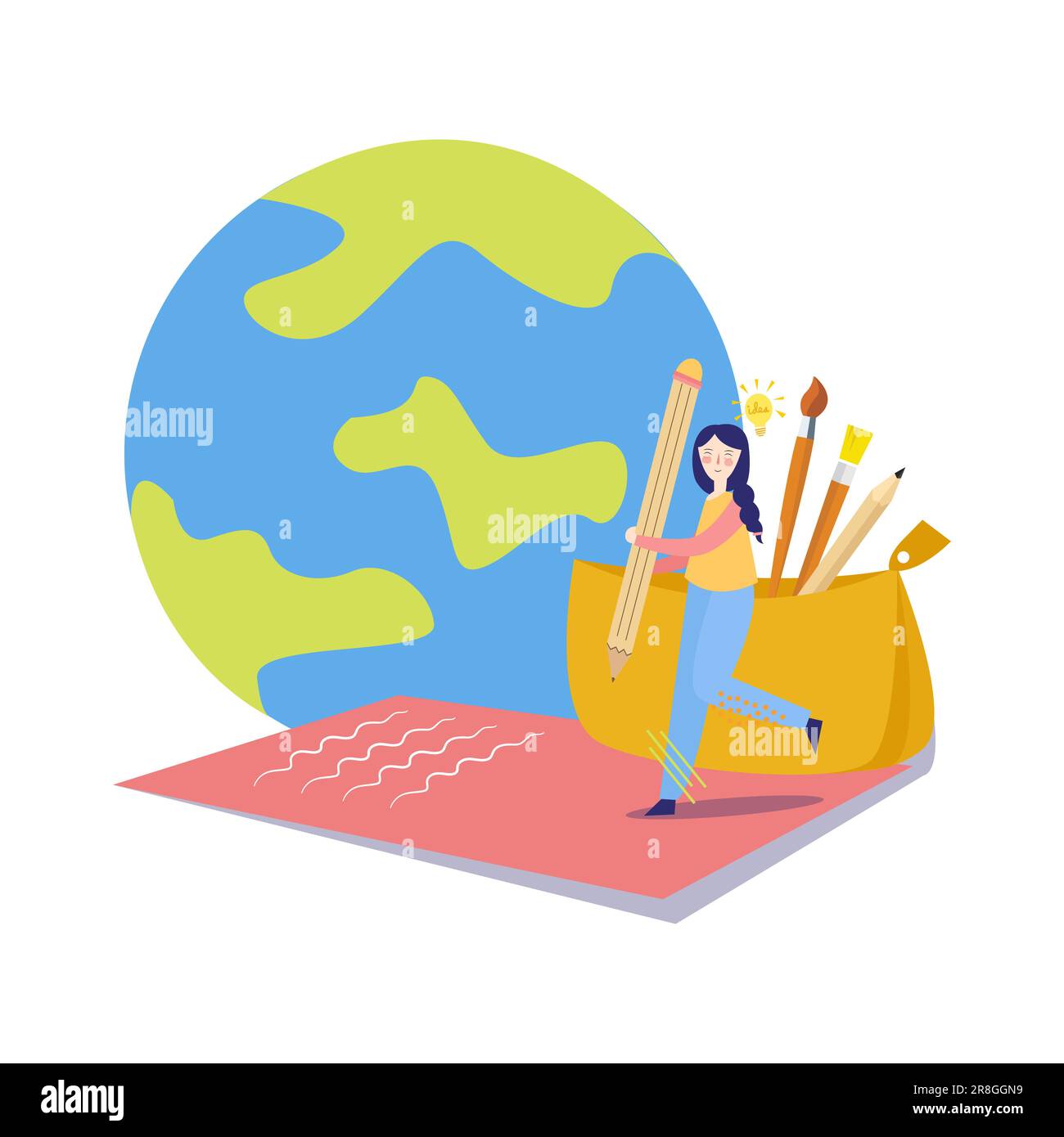 Girl writing letter cartoon hi-res stock photography and images - Alamy