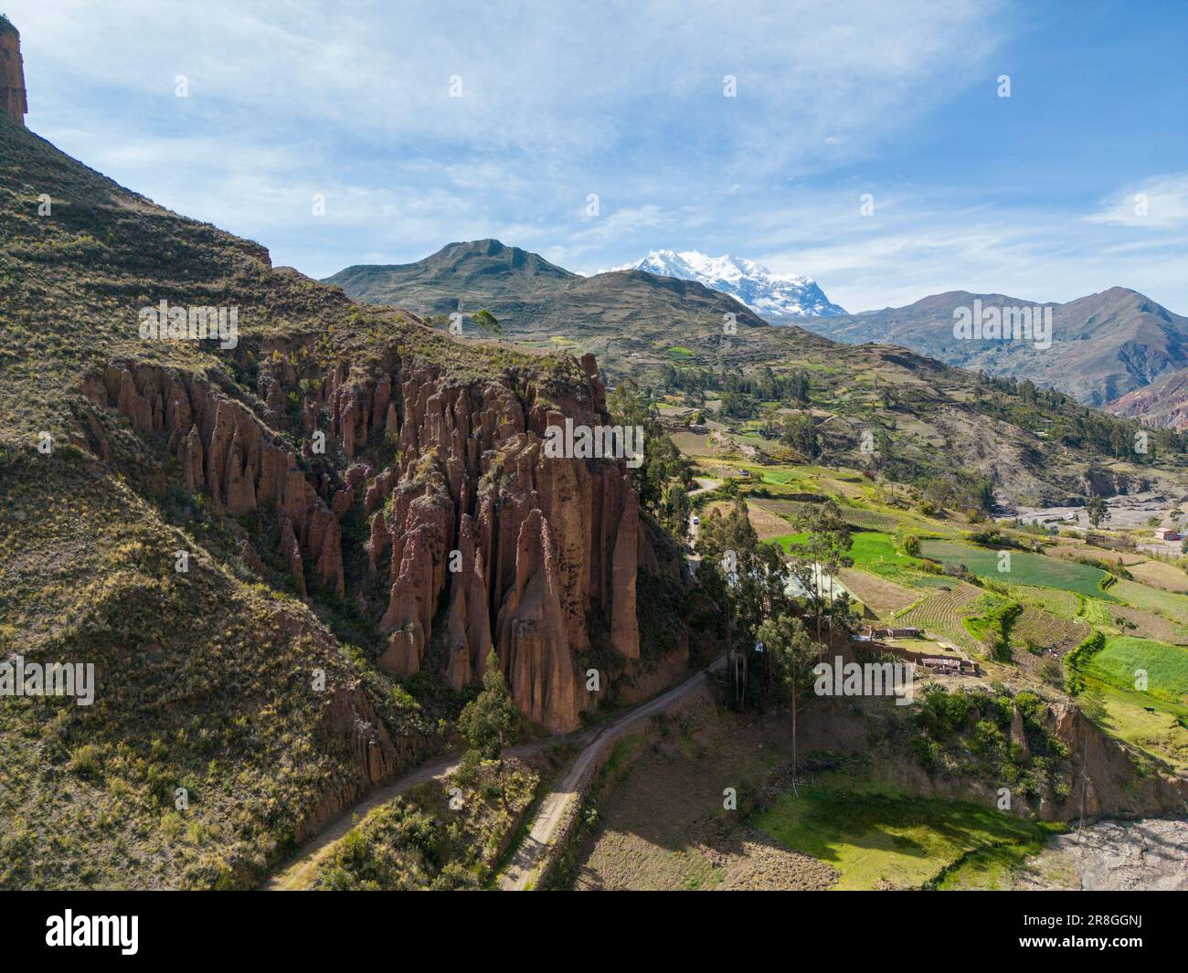 Aerial view of the beautiful Palca Canyon, a natural sight in the ...