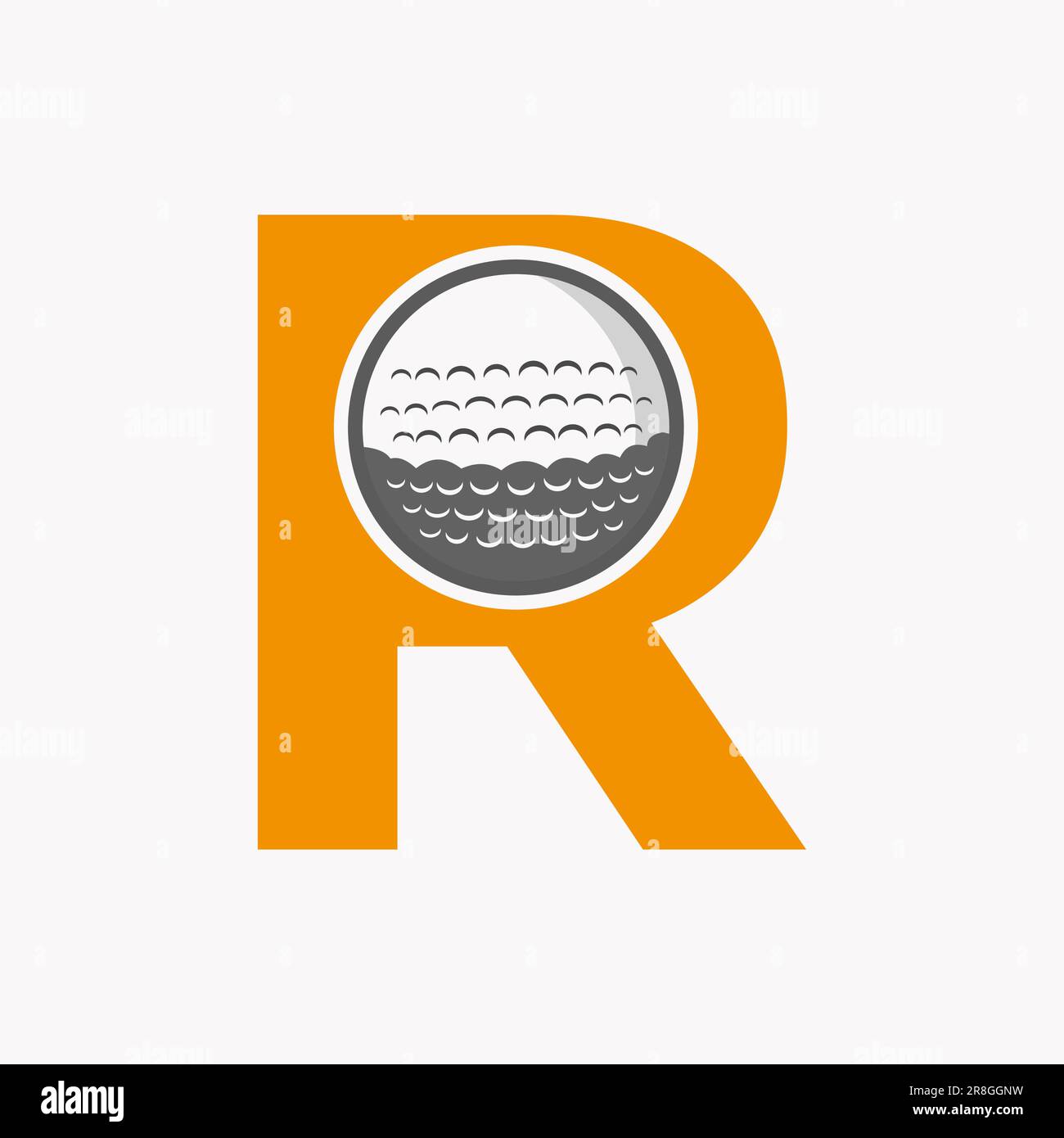 Golf Logo On Letter R. Initial Hockey Sport Academy Sign, Club Symbol ...