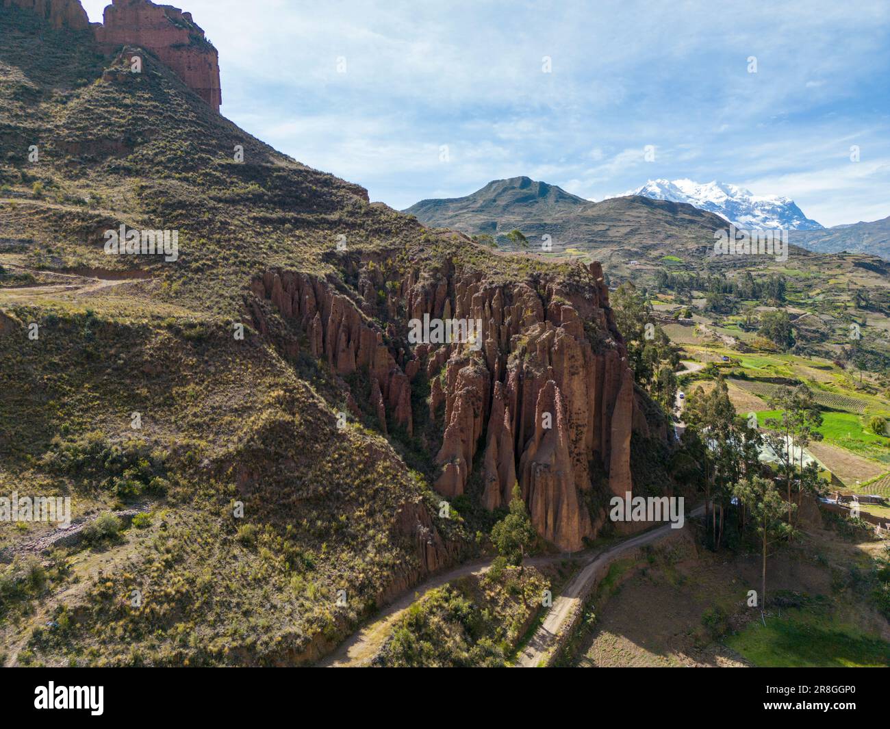 Aerial view of the beautiful Palca Canyon, a natural sight in the ...