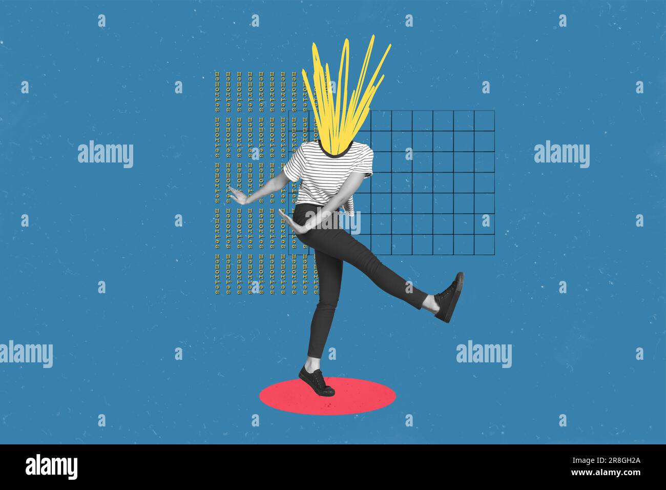 Collage memories conceptual photo of headless woman dance active ...