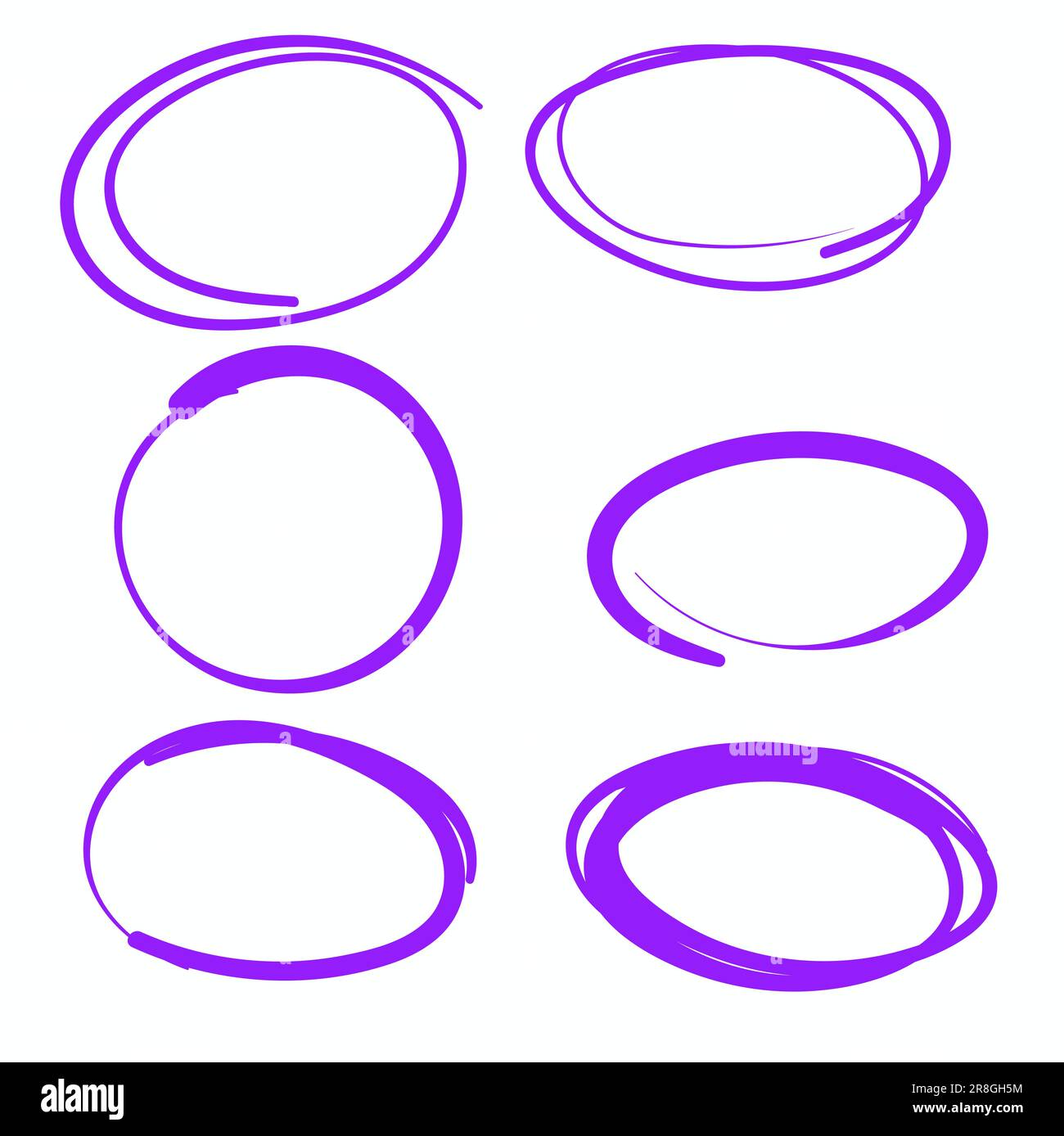 Purple Swirls Swoosh Marks with Vector Hand Drawn Highlighter Accent ...