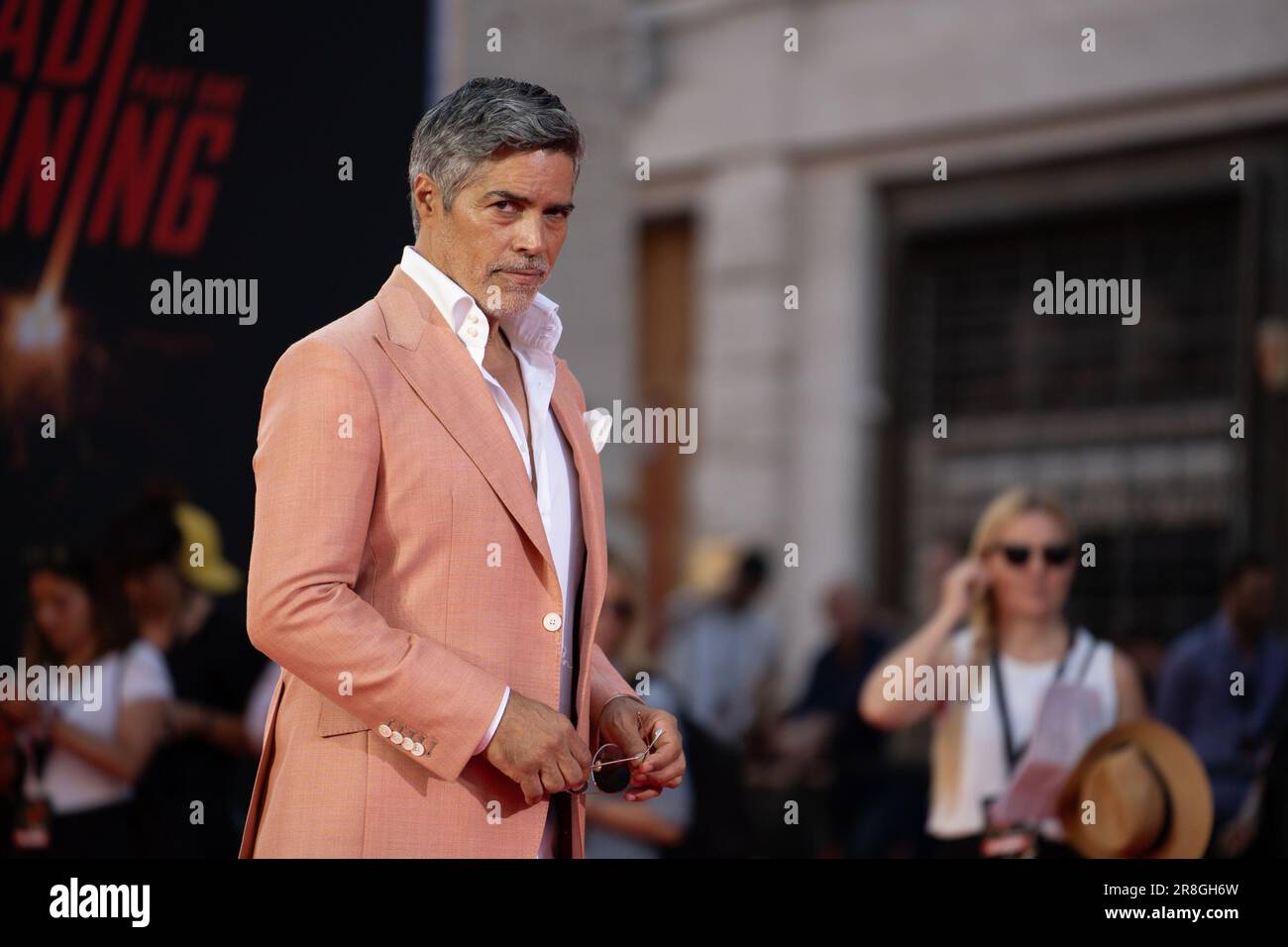 US actor Esai Morales poses during the premiere of ''Mission ...