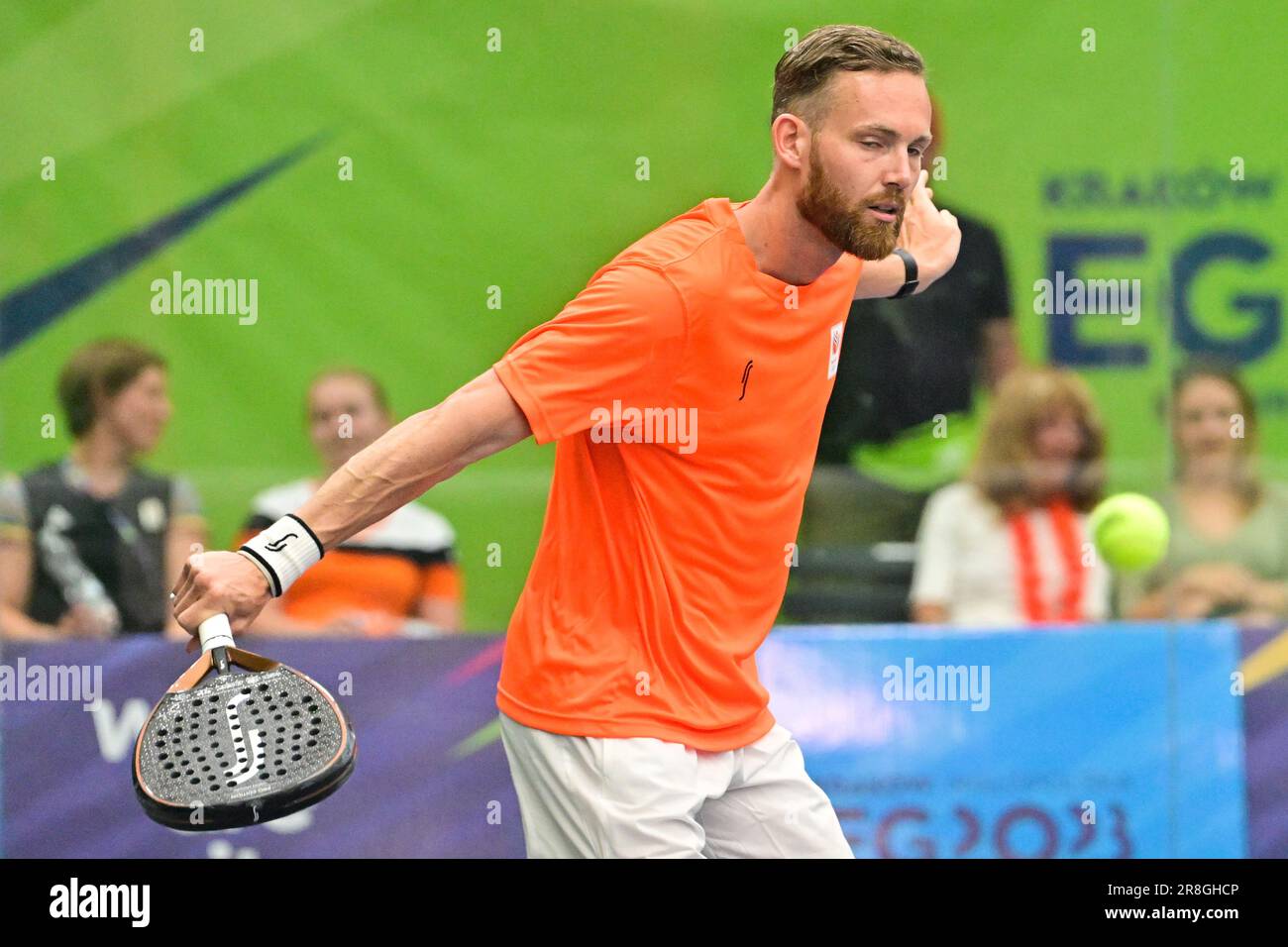 KRAKOW, POLAND - JUNE 21: Robin Sietsma of the Netherlands during Padel ...