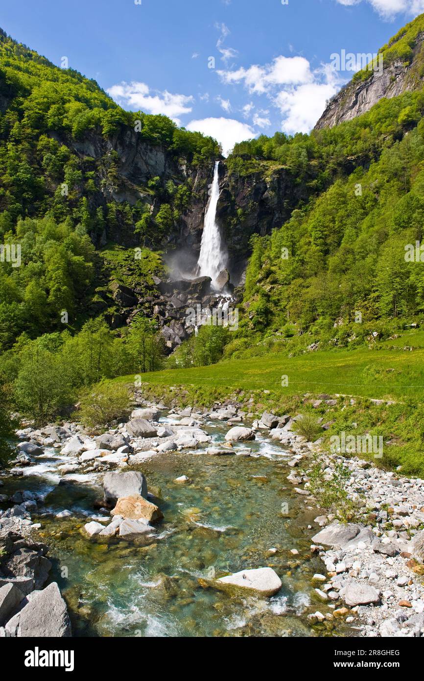 Foroglio, Waterfall, Bavona Valley, Canton Ticino, Switzerland Stock ...