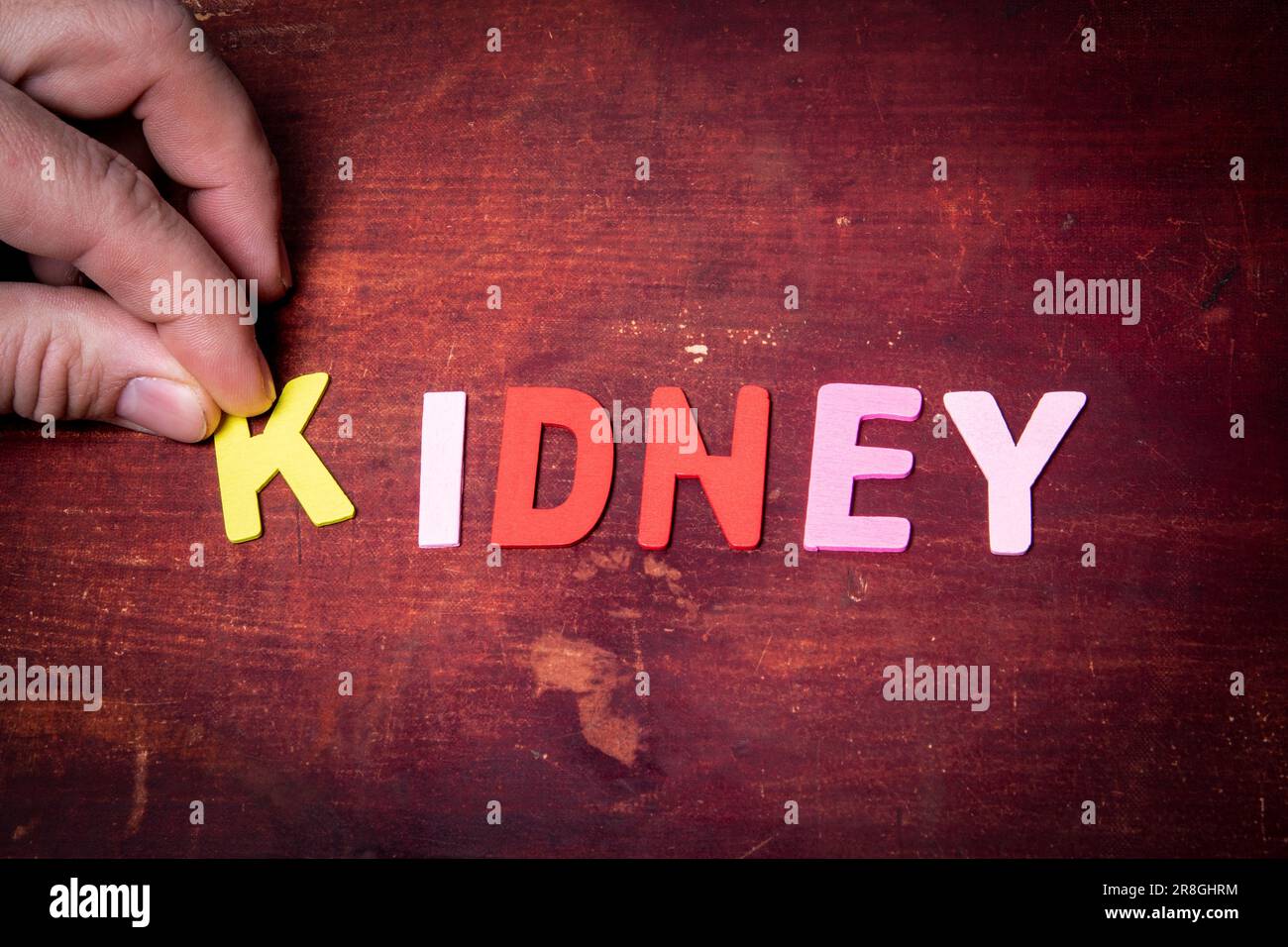 KIDNEY. Health concept. Word from colored letters of the alphabet Stock ...