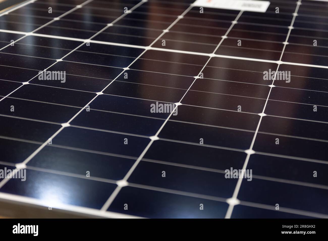 Sample of the solar panel at the expo. Mid shot Stock Photo - Alamy