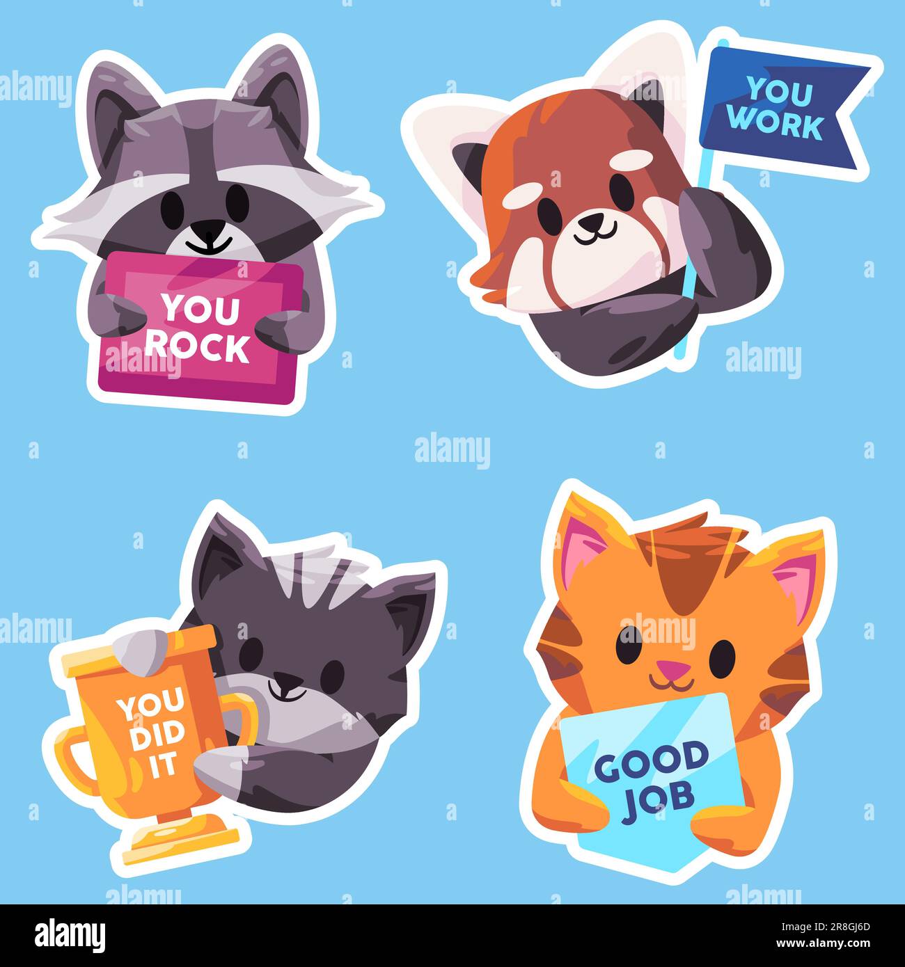 animal sticker text you rock your work you did it and good job ...
