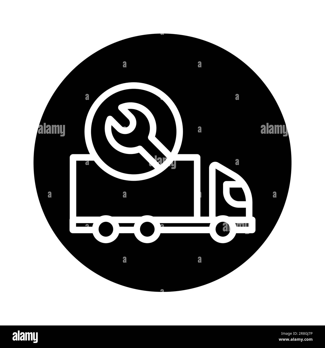 Repair truck color line icon. Isolated vector element. Outline ...