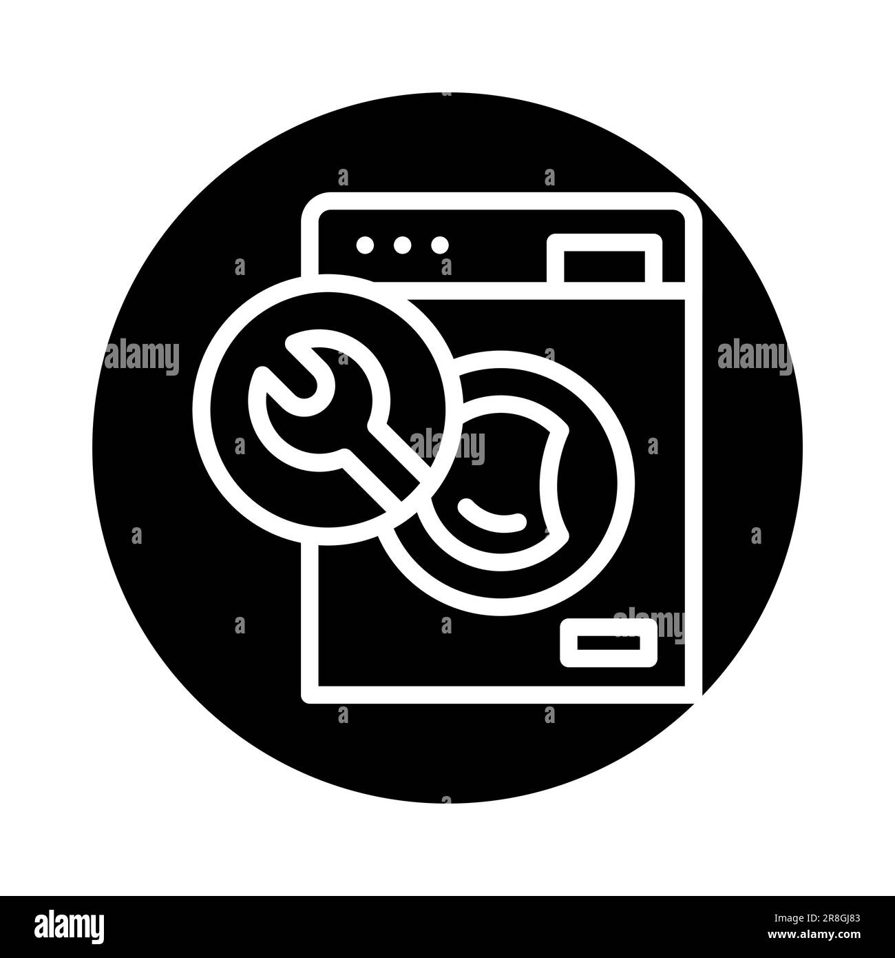 Repair washer color line icon. Handyman service. Isolated vector ...