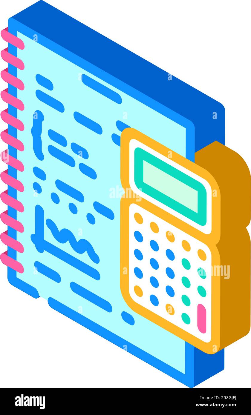 calculate math science education isometric icon vector illustration ...