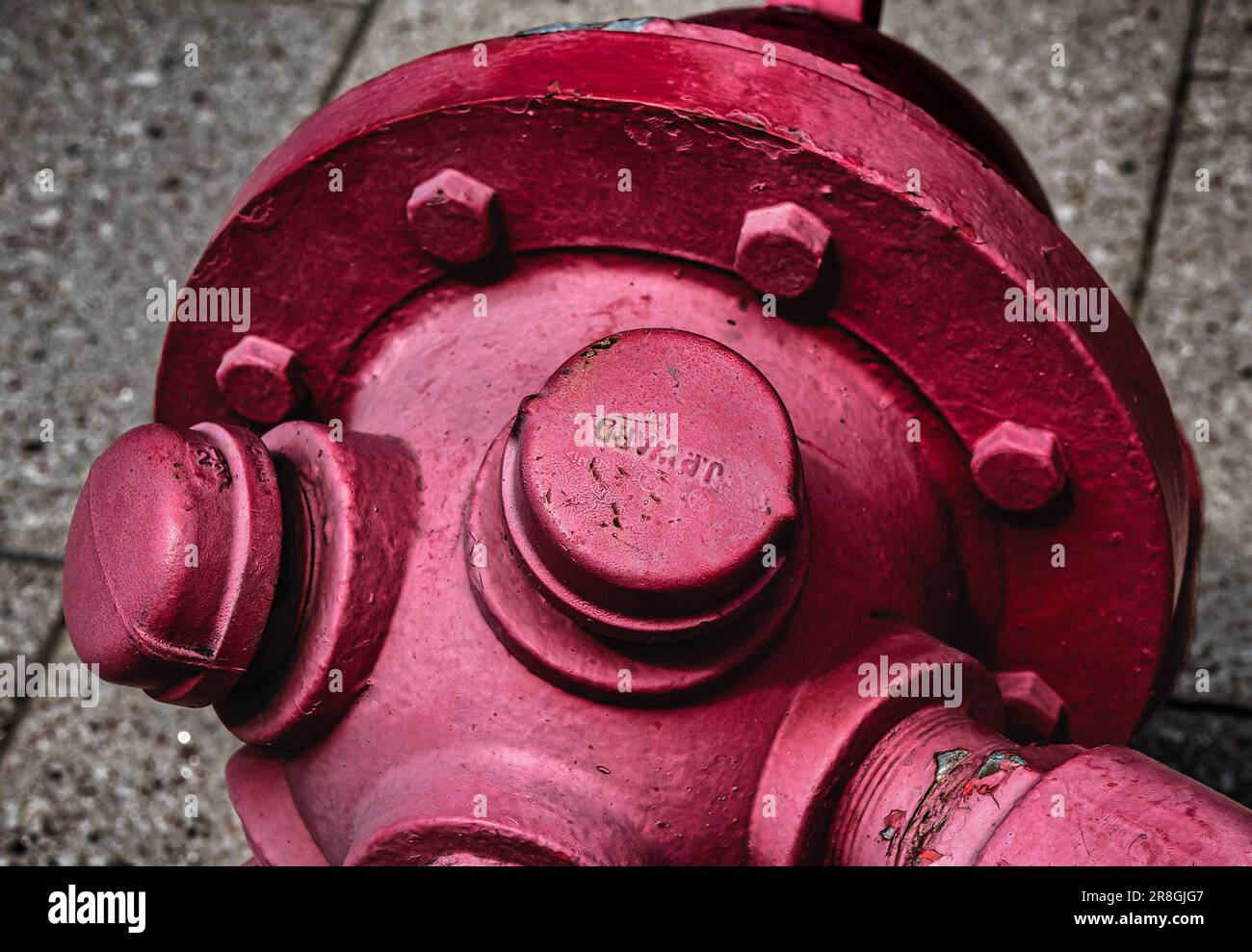 Looking down at a fire hydrant Stock Photo - Alamy