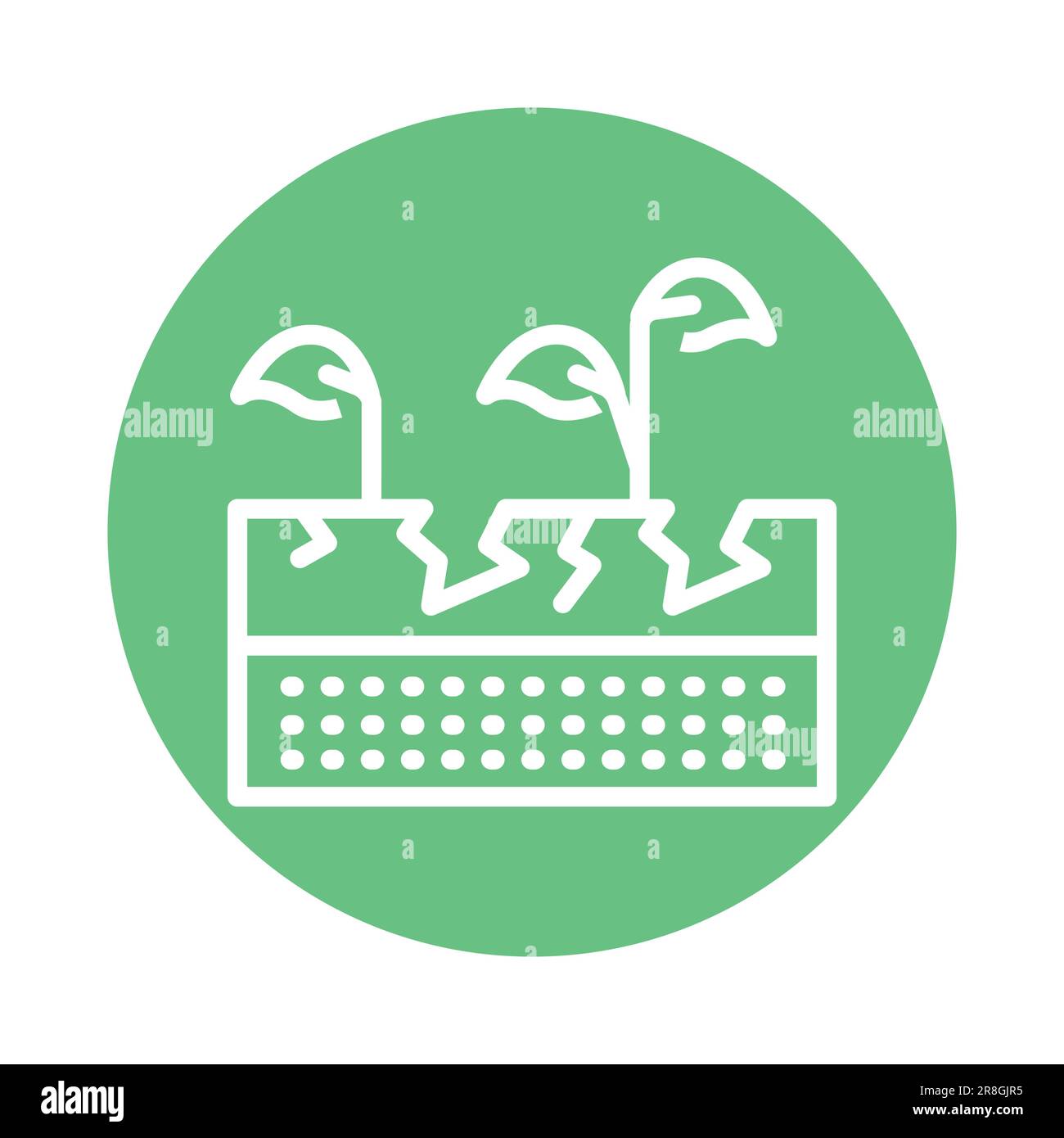 Dry Ground Color Line Icon Isolated Vector Element Outline Pictogram For Web Page Mobile App