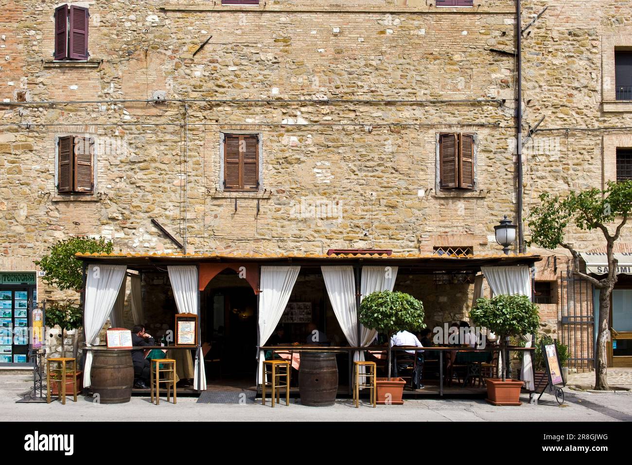 Traditional Restaurant, Bevagna, Perugia Province, Umbria Stock Photo ...