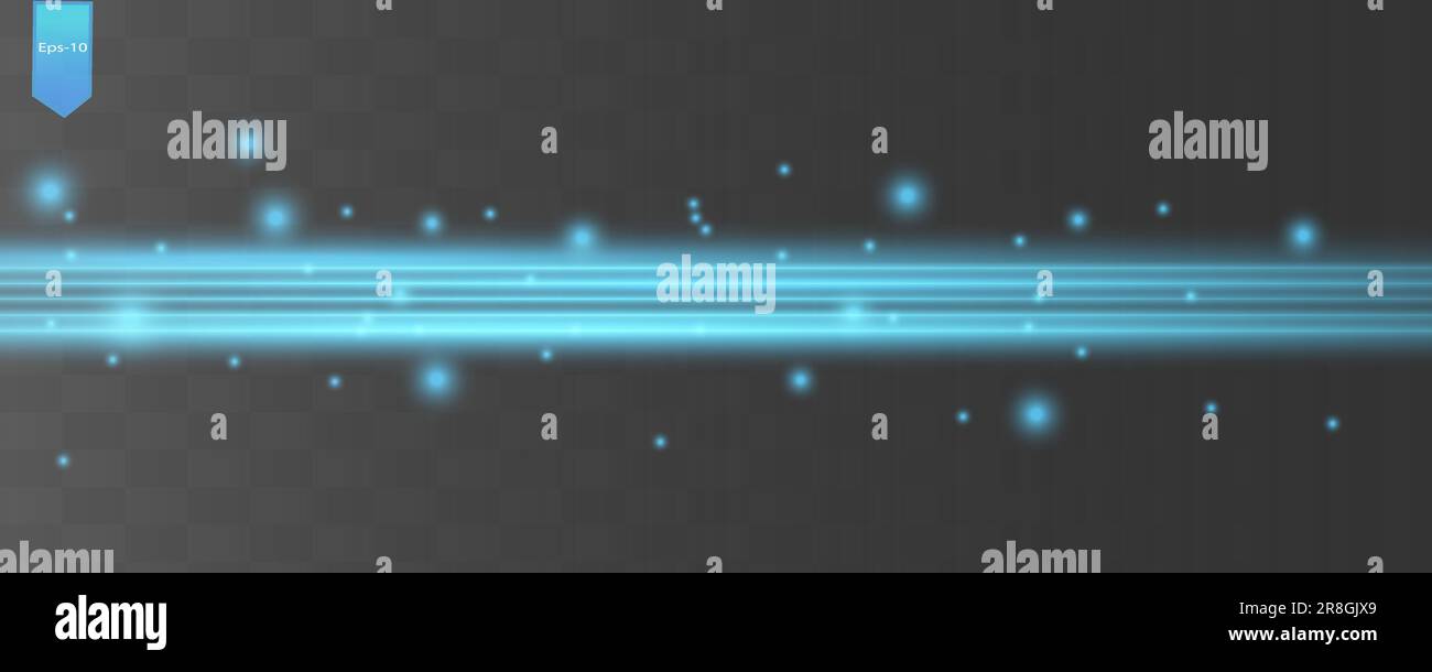 Abstract blue laser beam. Transparent isolated on black background ...