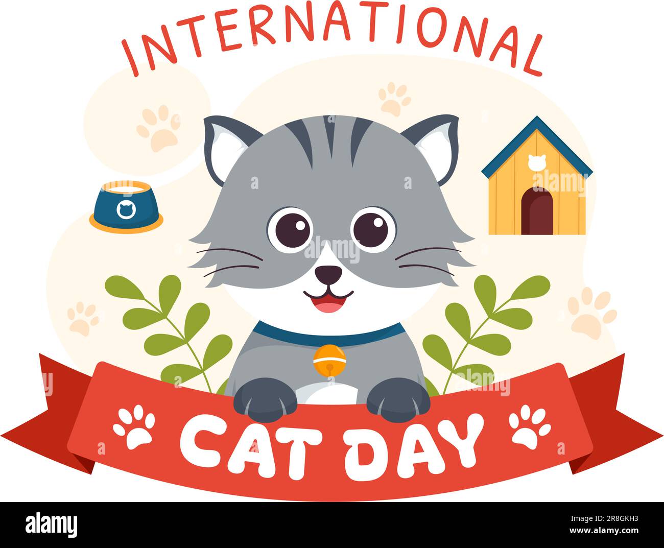 International Cat Day Vector Illustration on August 8 with Cats Animals ...