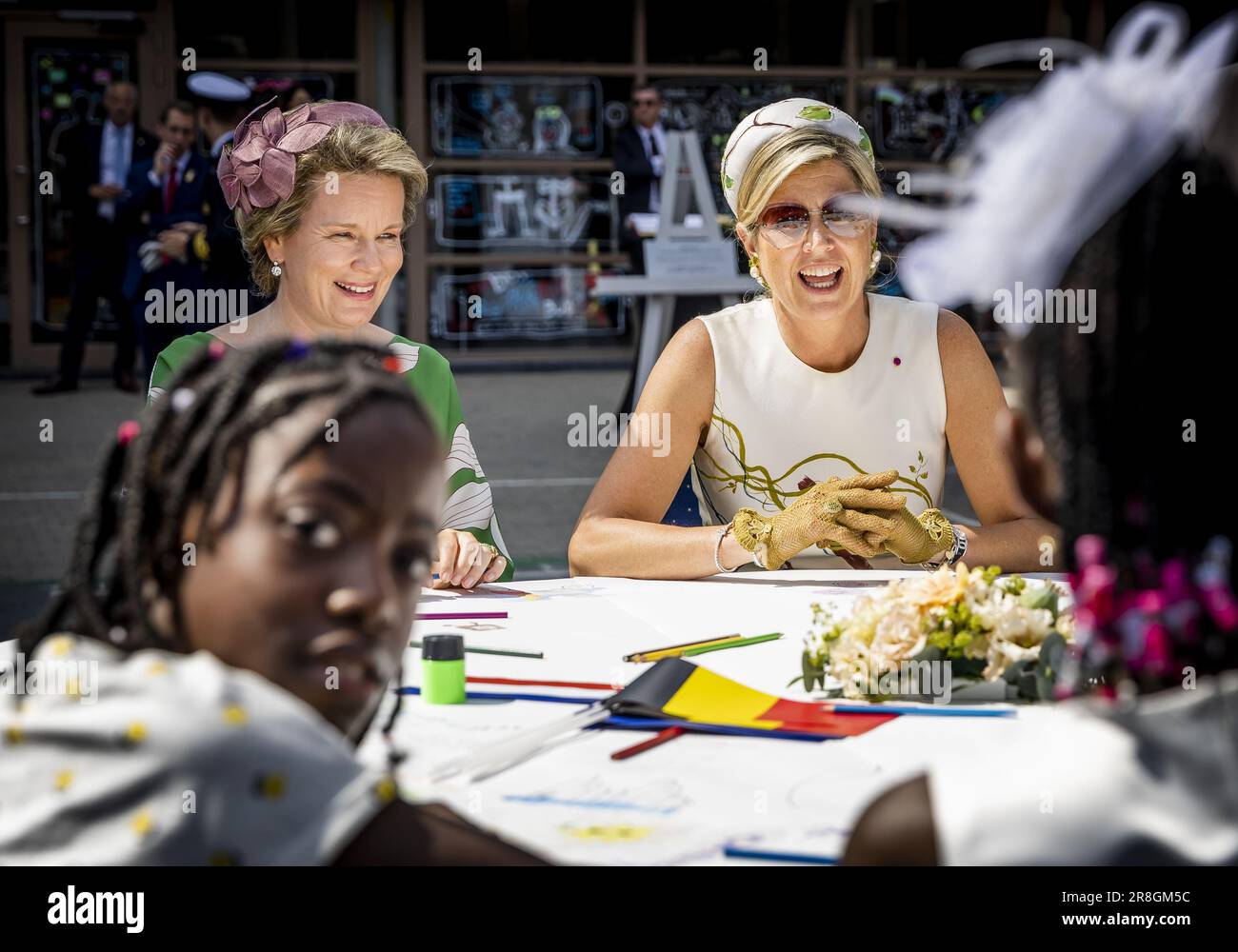 CHARLEROI - King Willem-Alexander and the Belgian Queen Mathilde attend ...