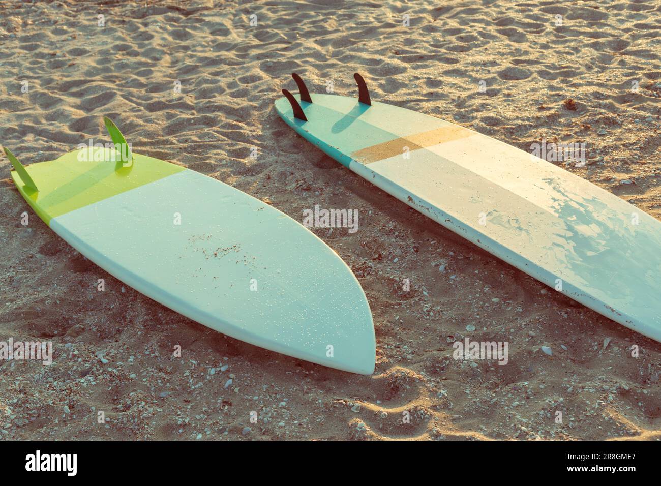 Surfboards on the beach Stock Photo - Alamy