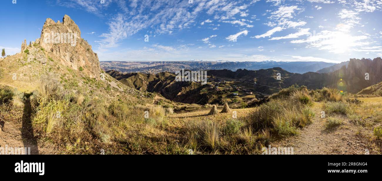 Scenic rock formation and viewpoint Muela del Diablo, the Devil´s tooth ...