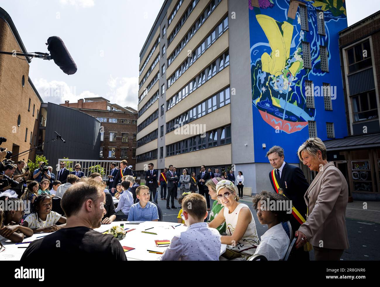 CHARLEROI - Queen Maxima and the Belgian Queen Mathilde attend a ...