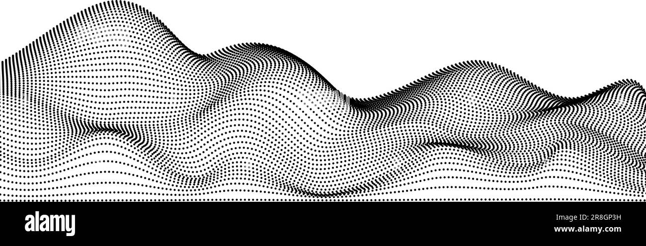 Wavy dotted stripes background. Curve dashed lines pattern. Abstract ...