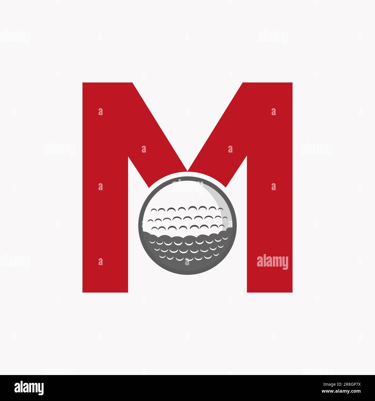 Golf Logo On Letter M. Initial Hockey Sport Academy Sign, Club Symbol ...