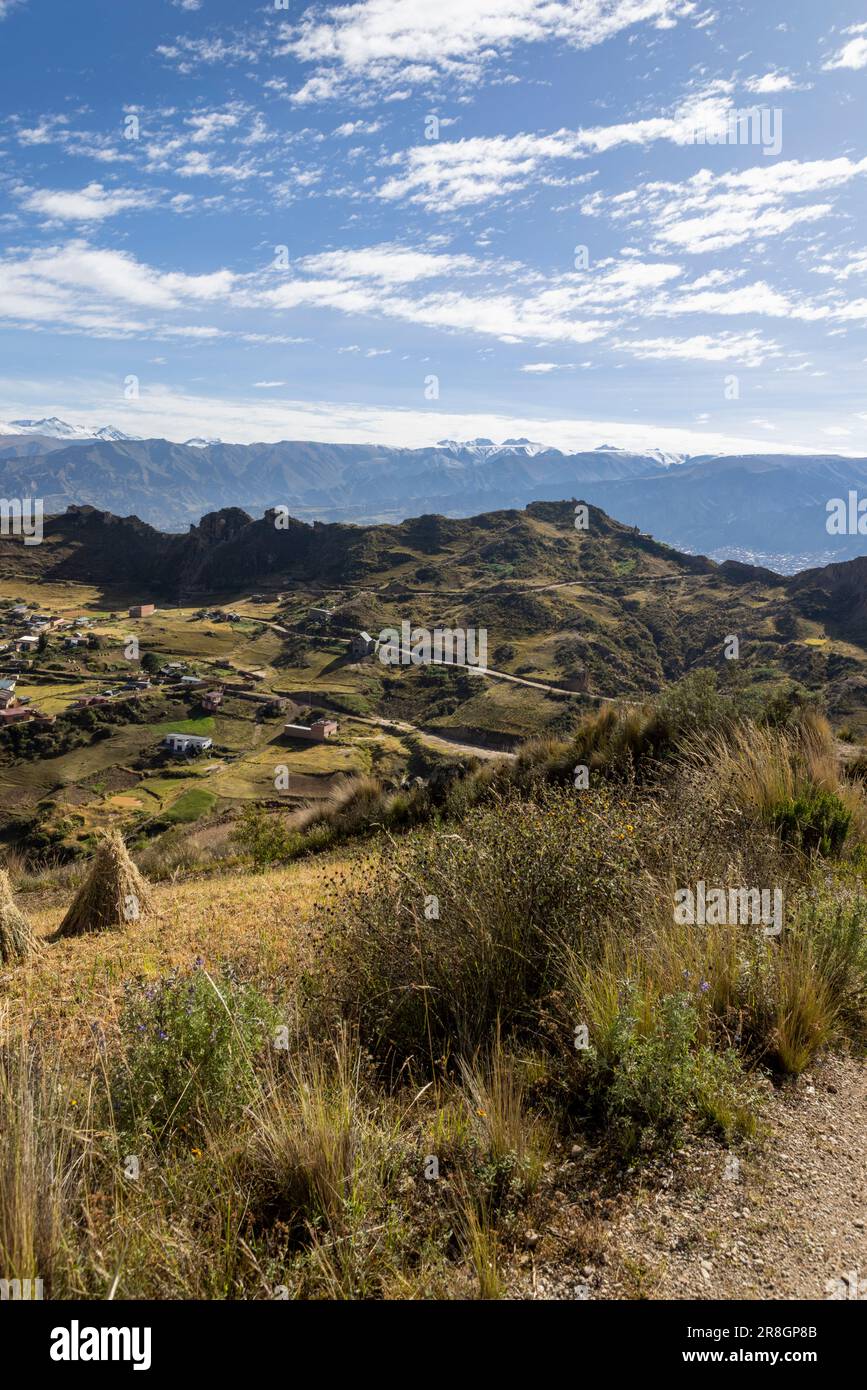 Scenic landscape at the viewpoint Muela del Diablo and the mountains ...