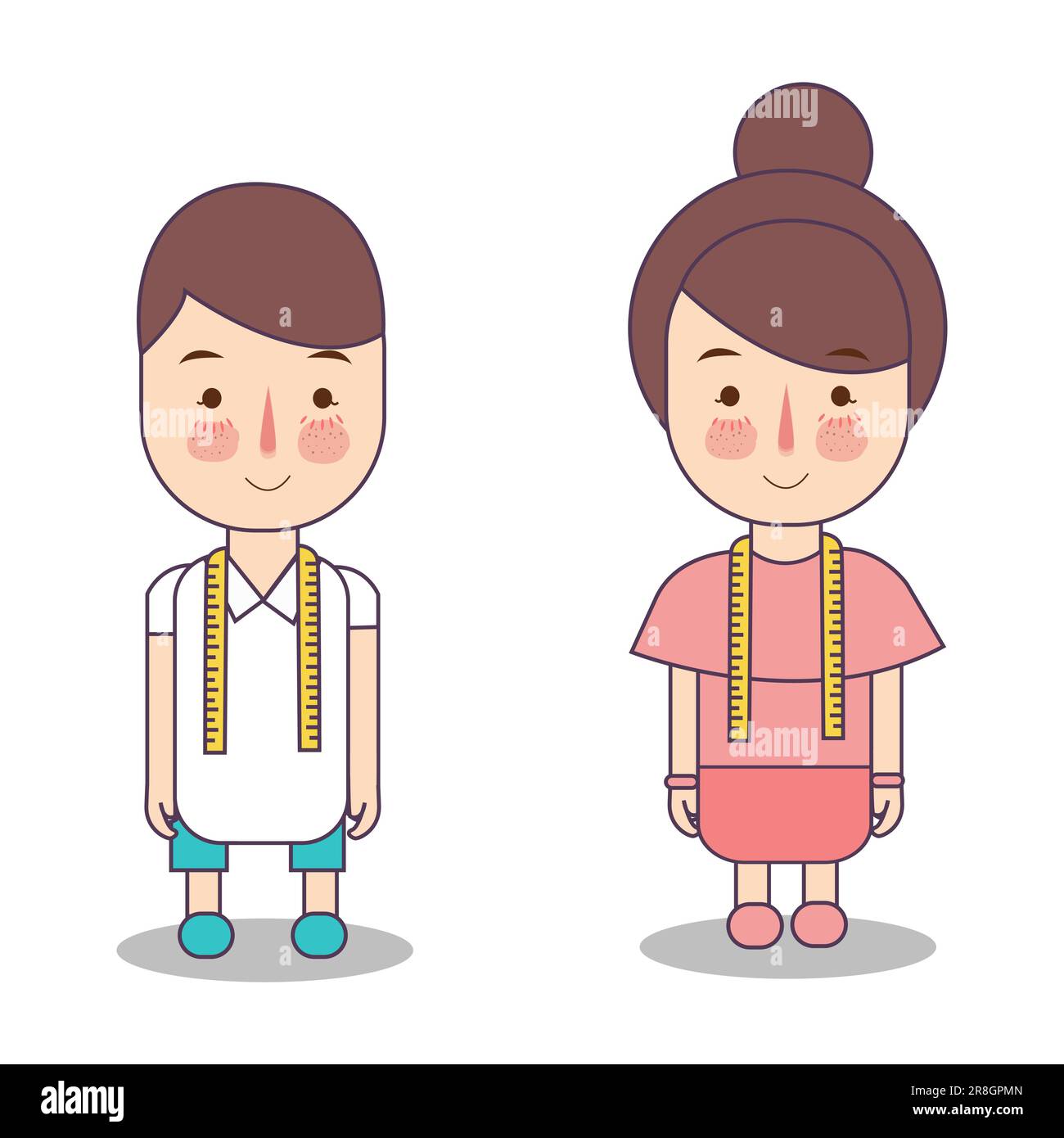 Beautiful young woman tailor measuring Stock Vector Images - Alamy