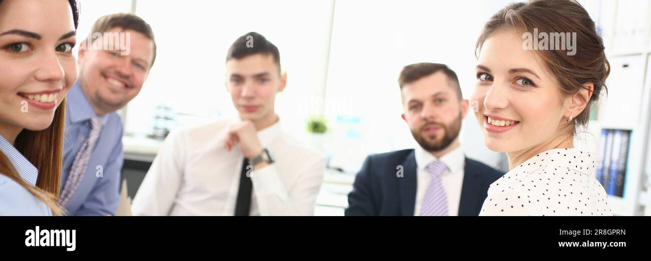 Corporate business team and managers at meeting in office Stock Photo ...