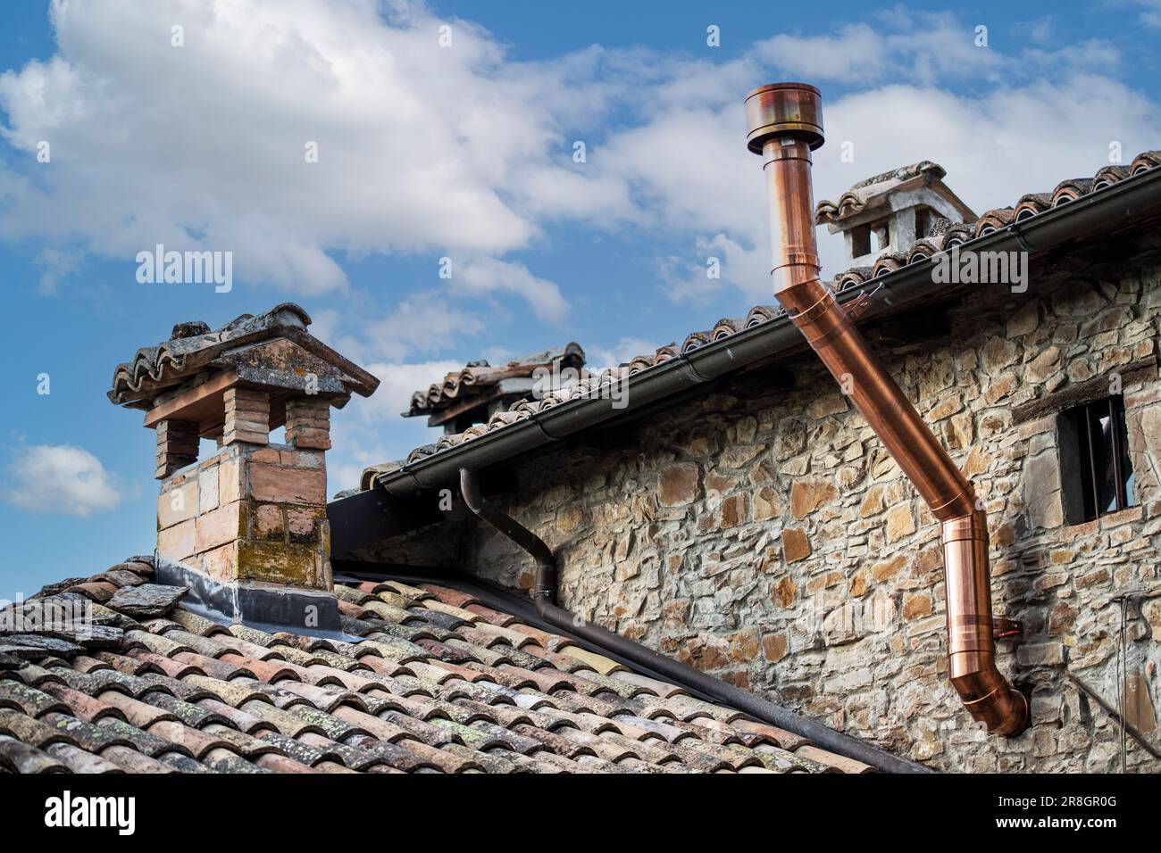 Copper flue building exterior Stock Photo - Alamy