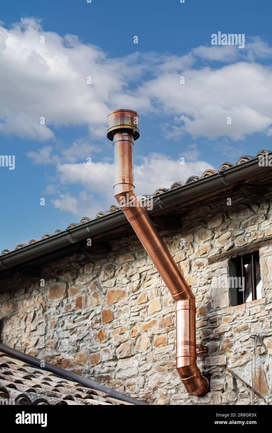 Copper flue building exterior Stock Photo - Alamy