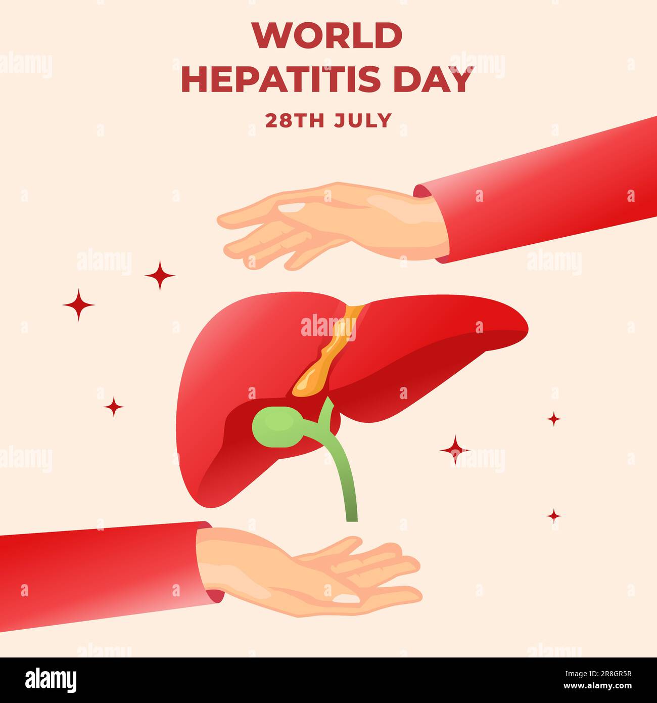 world hepatitis day illustration with liver and two hands Stock Vector ...