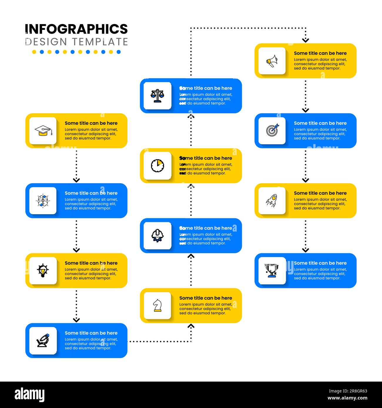 Infographic template with icons and 12 options or steps. Can be used ...