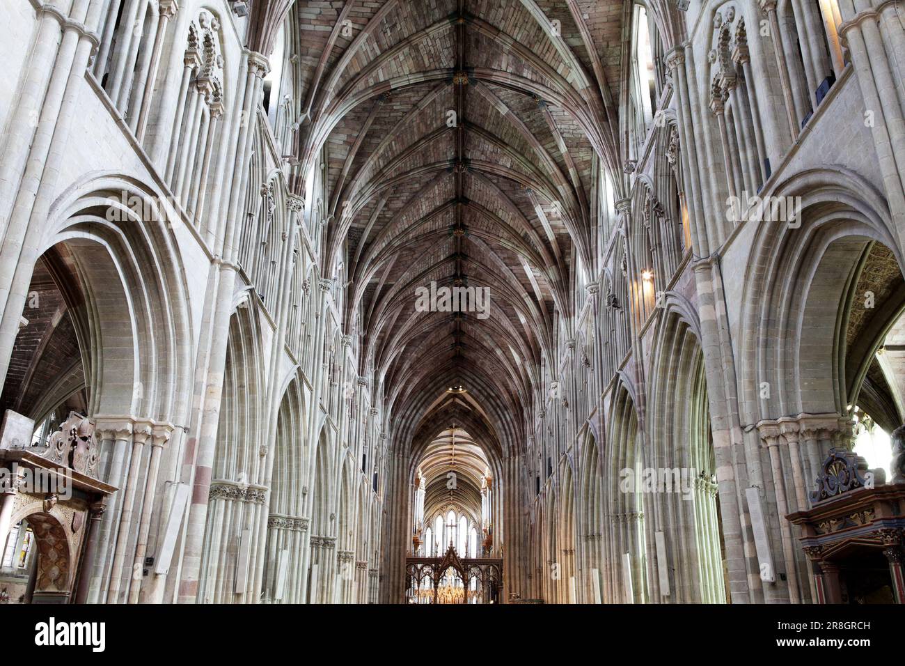 The Vaulted Ceiling Which Overlooks The Nave Inside Worcester Cathedral ...