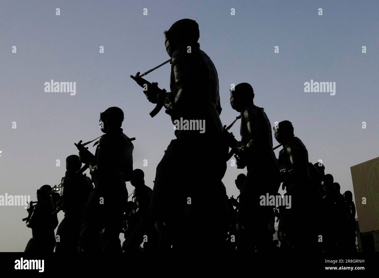 Members of the Saudi special forces participate in a military parade in ...