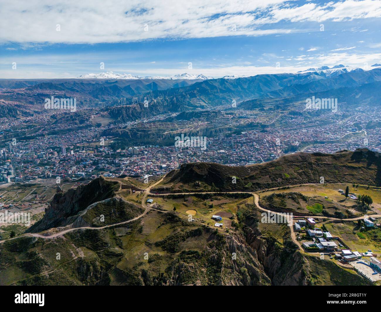 Aerial view from the impressive landmark Muela del Diablo over the ...