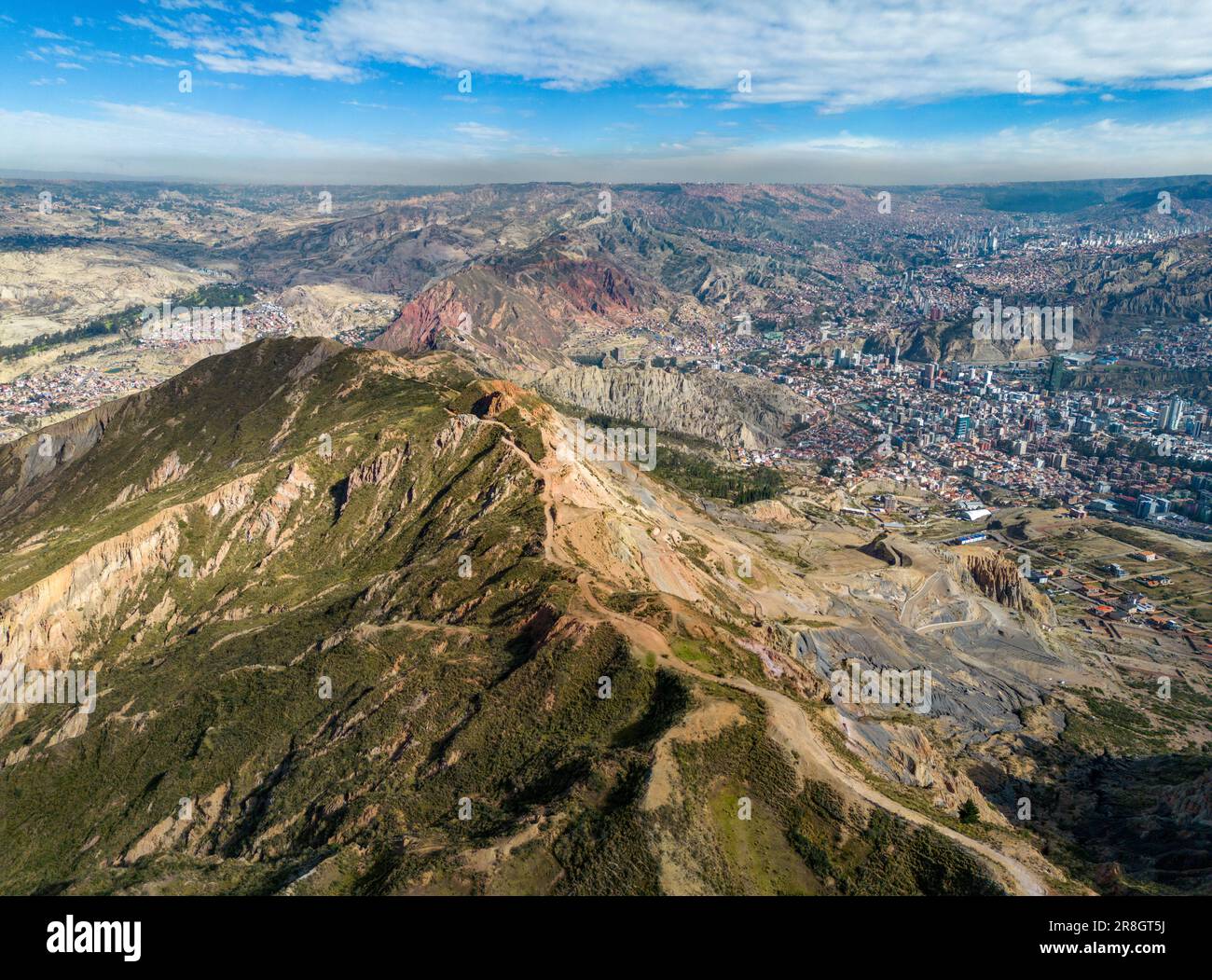 Aerial view from the impressive landmark Muela del Diablo over the ...