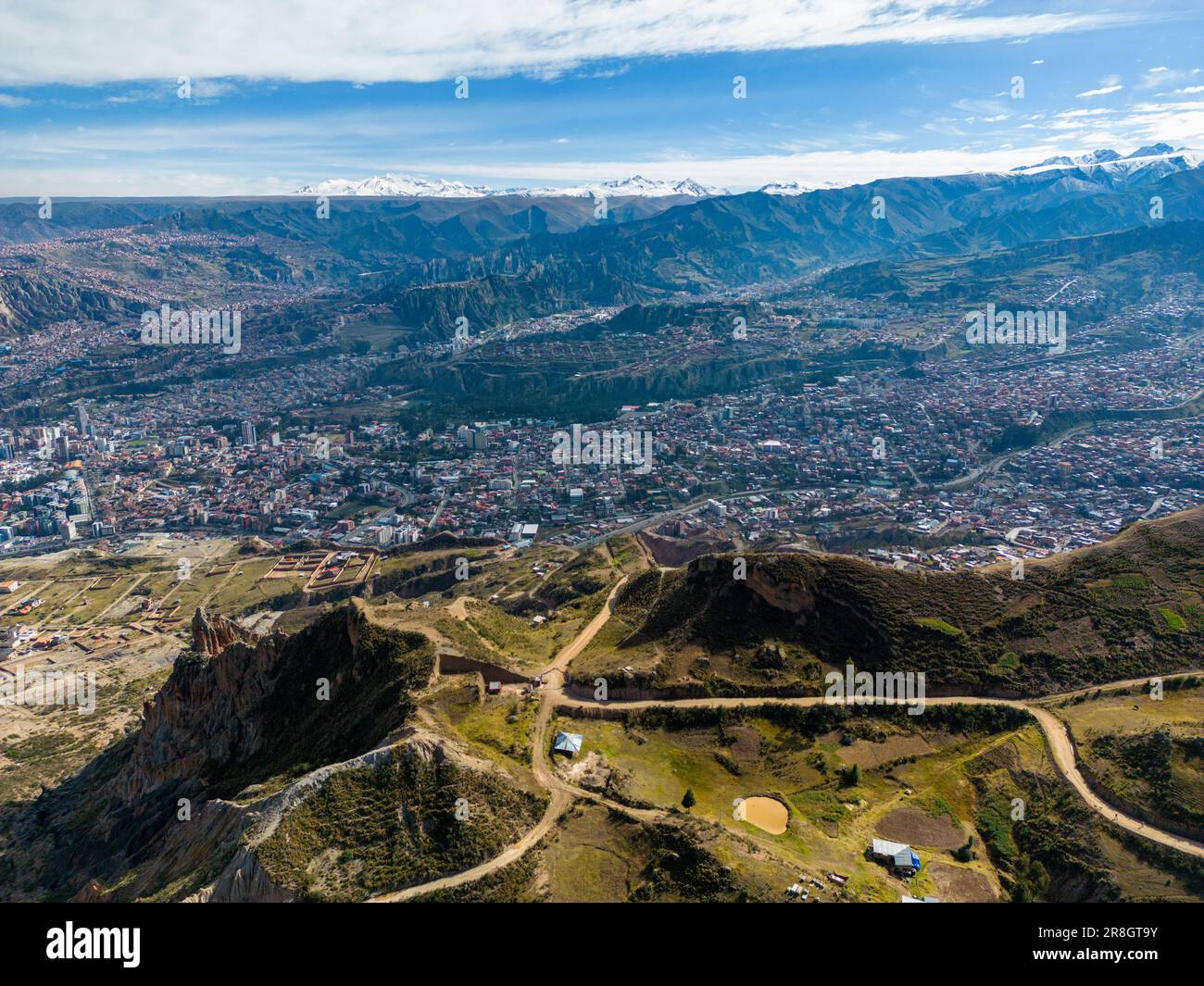 Aerial view from the impressive landmark Muela del Diablo over the ...