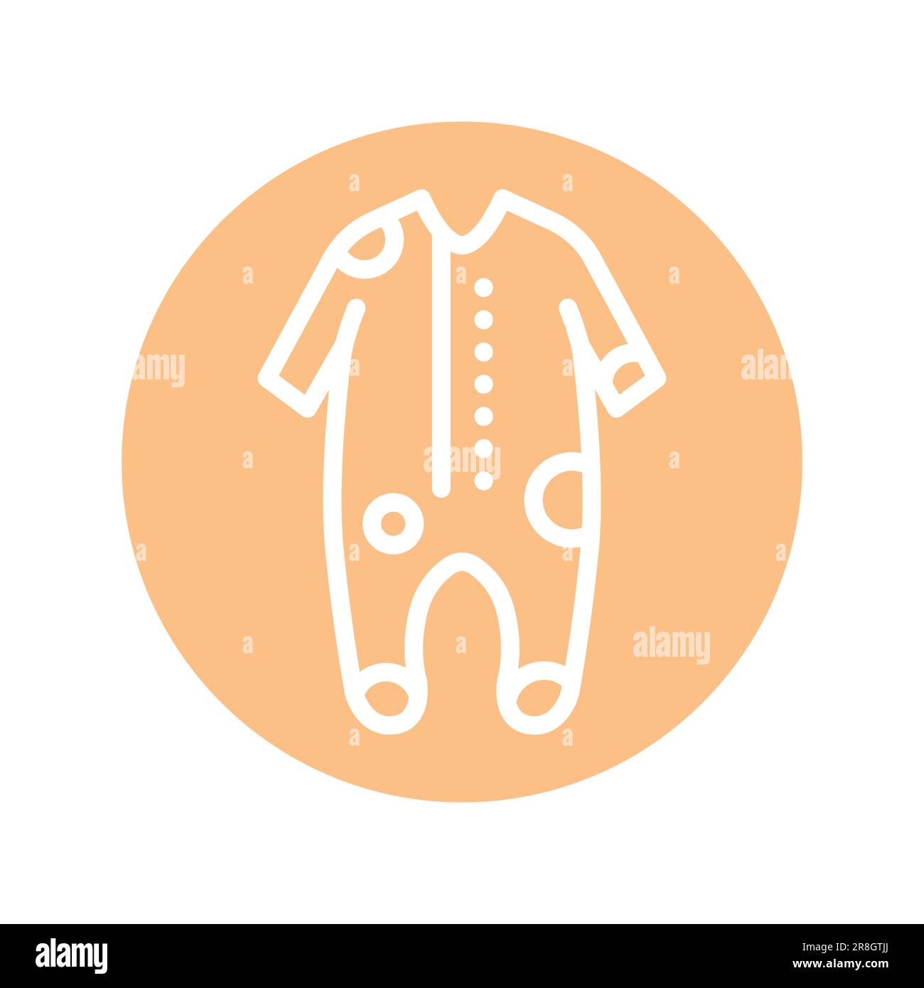 Baby romper color line icon. Isolated vector element. Outline pictogram ...