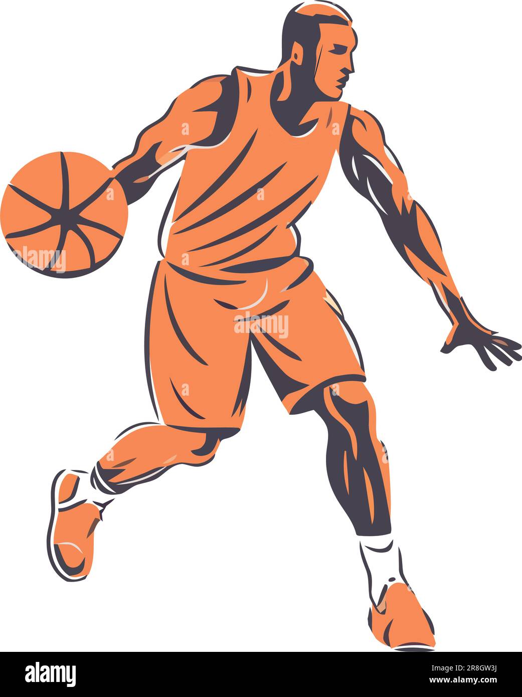 man playing basketball in competitive sport Stock Vector Image & Art ...