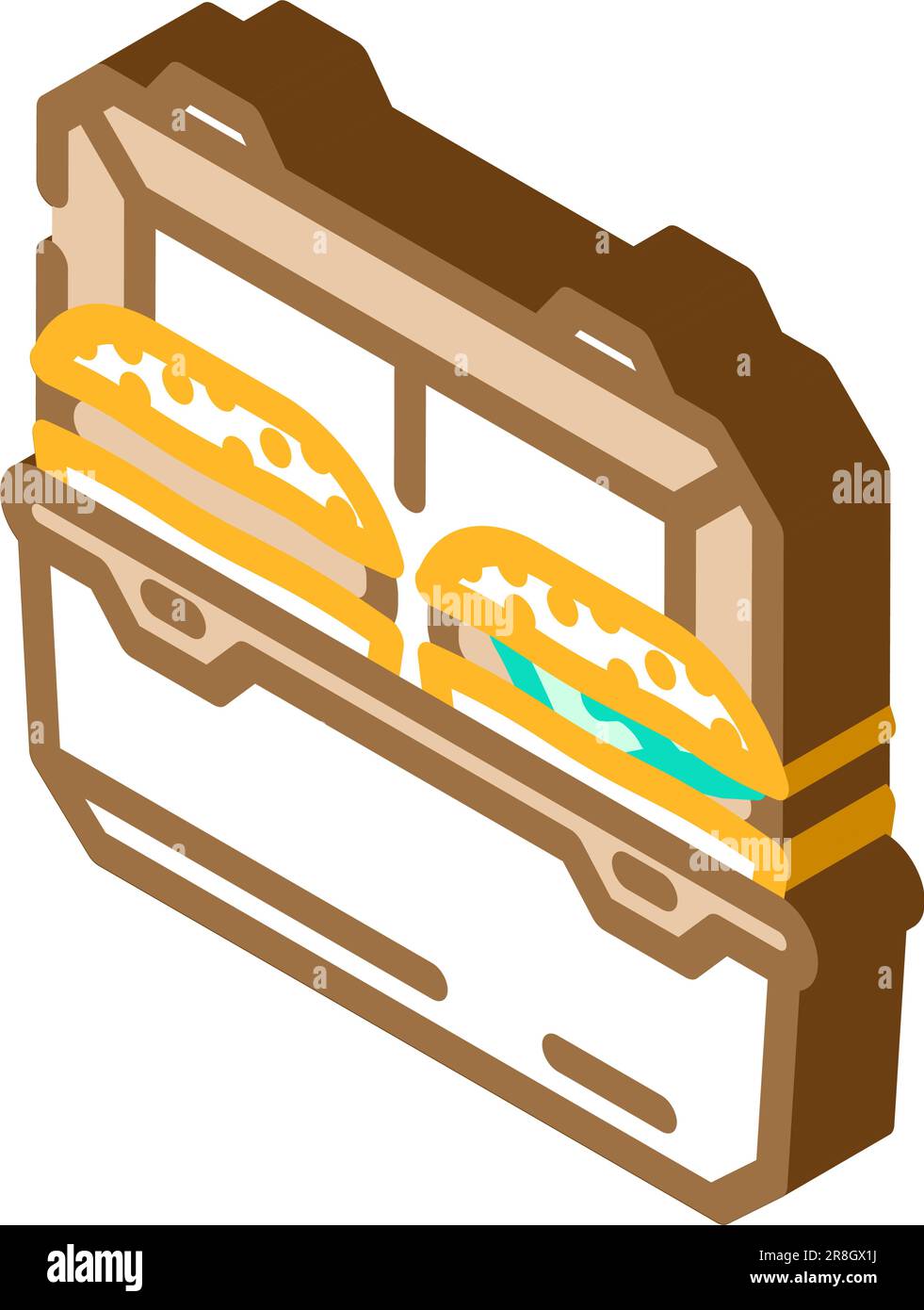 lunch box kids food isometric icon vector illustration Stock Vector ...