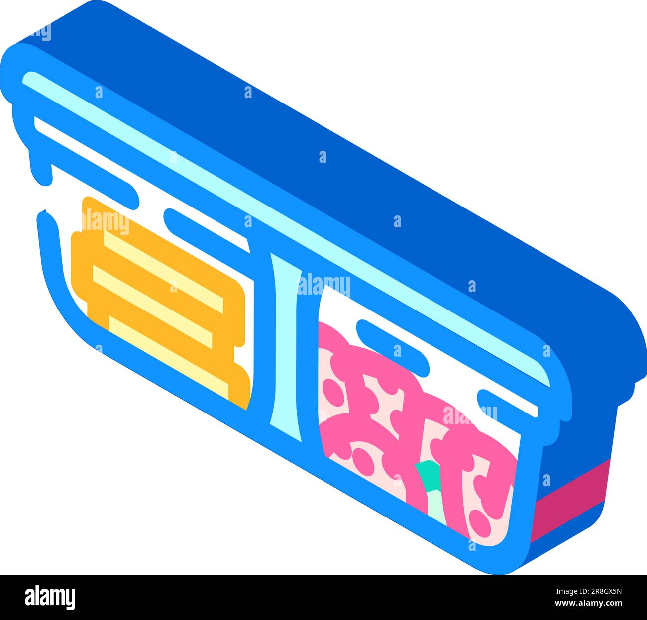 lunch box glass container isometric icon vector illustration Stock ...