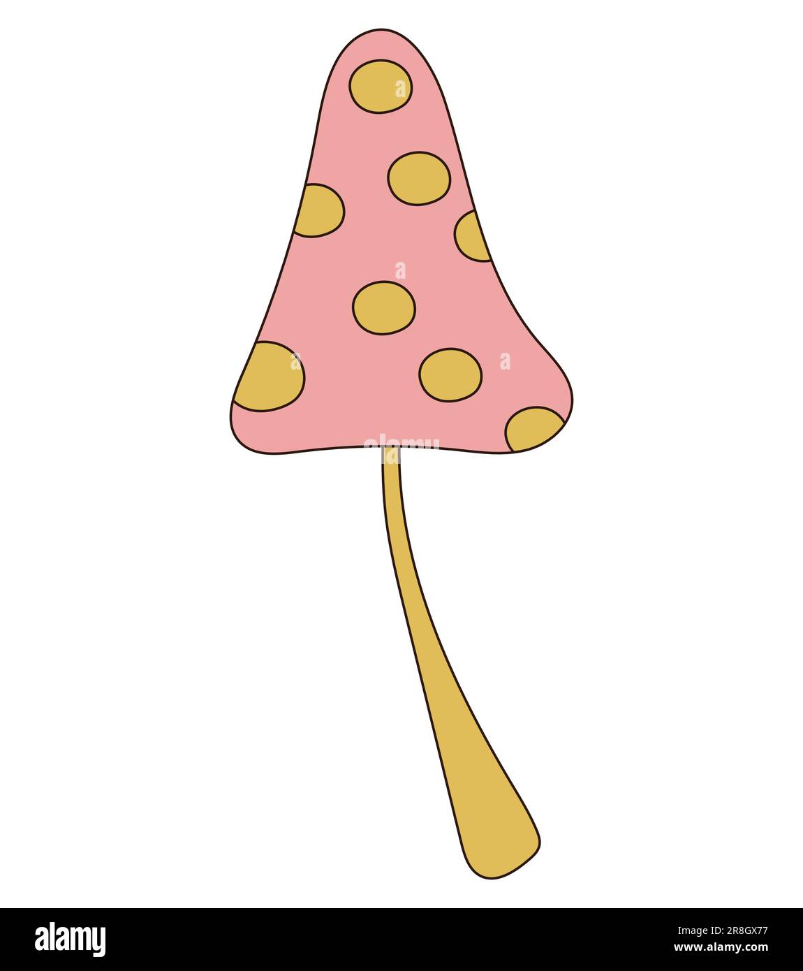 70s groovy retro print with hippie mushroom. vintage funky print ...